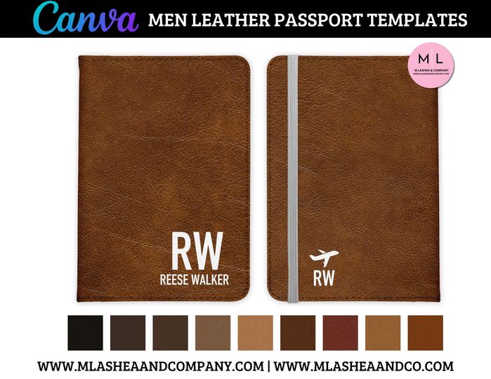 Men Leather Passport Cover Template M Lashea And Company 3315