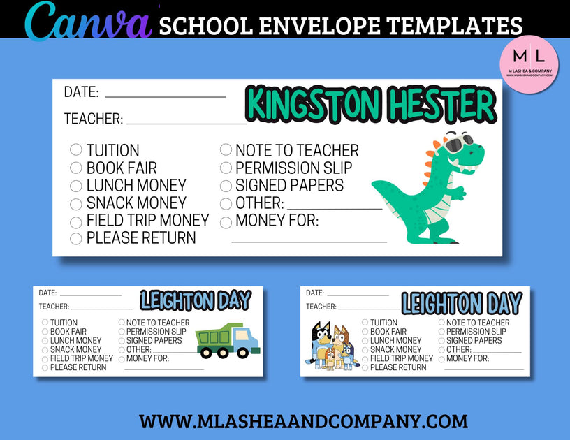 Canva School Envelopes Template Bundle – M LaShea & Company