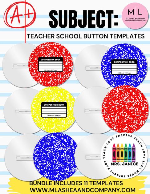 Canva Teacher Button Template Bundle – M LaShea & Company