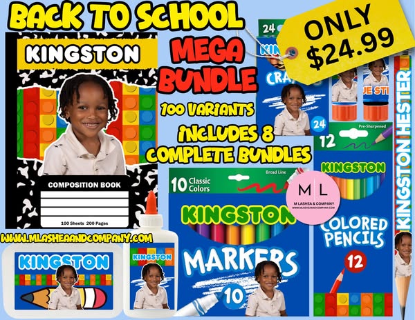 Custom School Supplies Mega Digital Bundle – M LaShea & Company