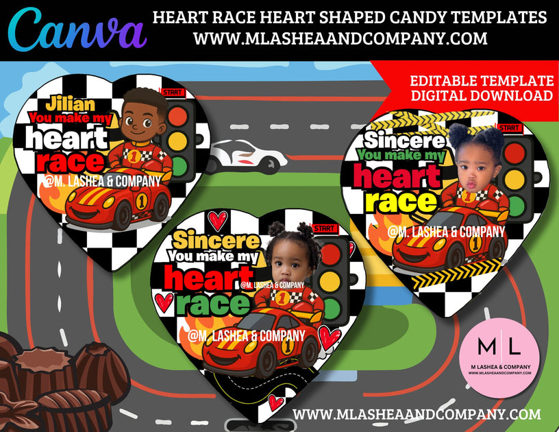 Canva Heart Race Heart Candy Templates – M LaShea & Company