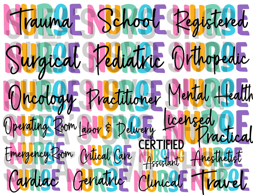 Nurse Titles SVG + PNG – M LaShea & Company