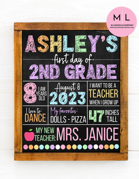 First Day of School Board Templates (Canva) – M LaShea & Company