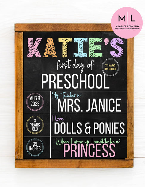 First Day of School Board Templates (Canva) – M LaShea & Company