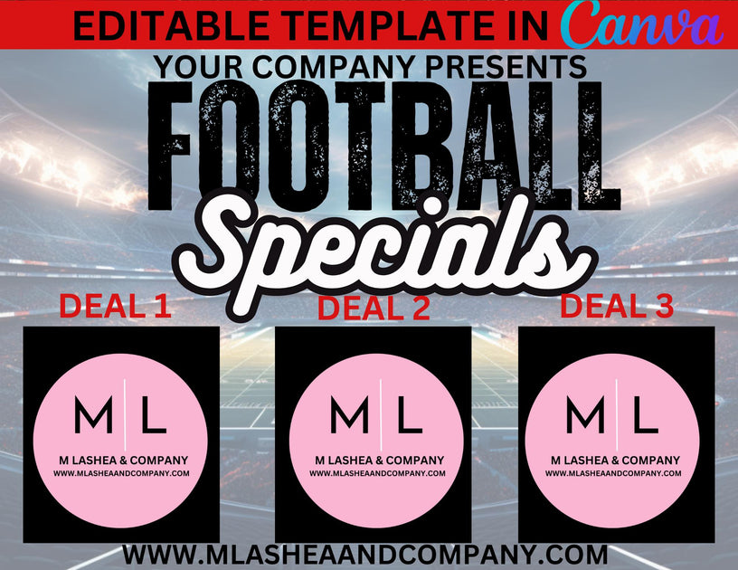 CANVA FOOTBALL SALES FLYER TEMPLATES – M LaShea & Company