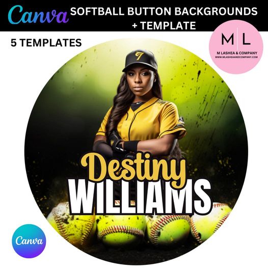 CANVA SOFTBALL BUTTON TEMPLATES – M LaShea & Company