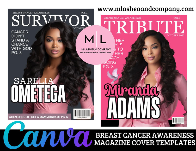 CANVA Breast Cancer Awareness Magazine Cover Templates – M LaShea & Company
