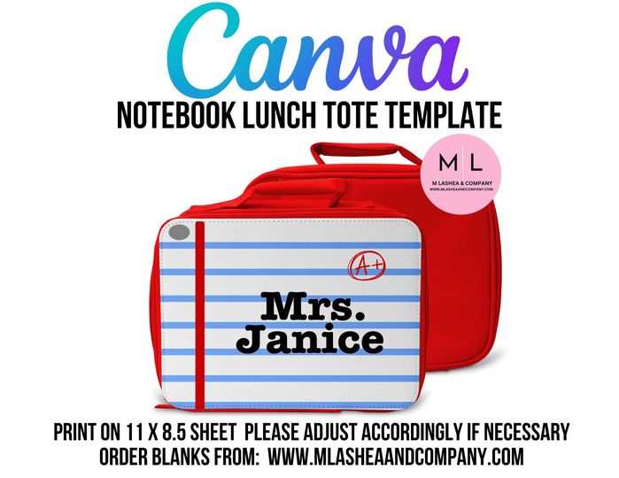 CANVA Notebook Lunch Box TEMPLATES – M LaShea & Company