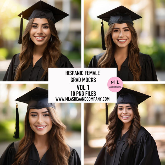 Hispanic Female Grad Mock Models Vol 1 (PNG) – M LaShea & Company