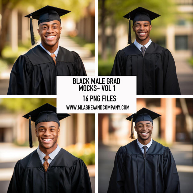 Black Male Grad Mock Models Vol 1 (PNG) – M LaShea & Company