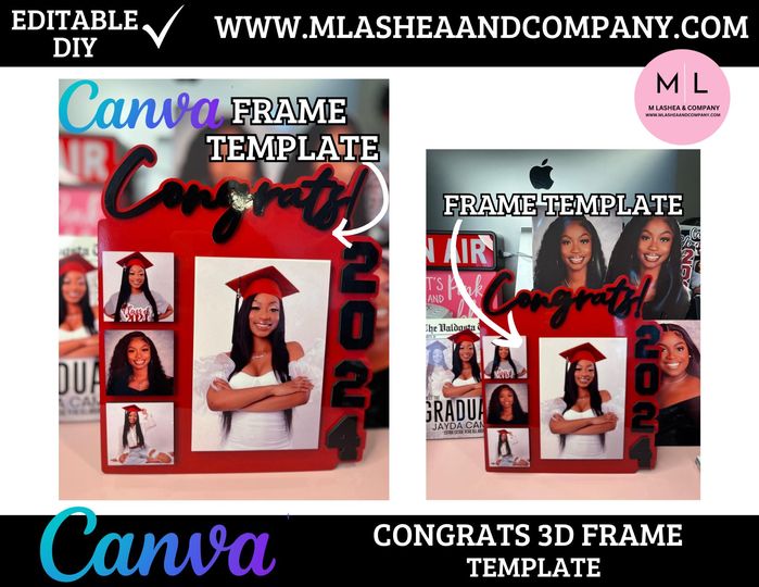 Canva 3D Congrats Frame Template (Large) – M LaShea & Company