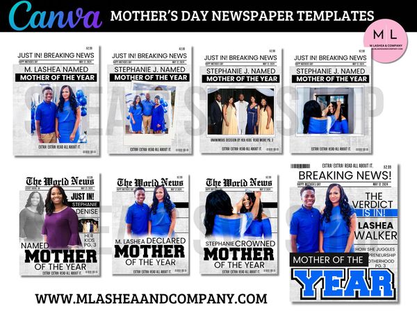 CANVA Mother’s Day Newspaper Templates – M LaShea & Company