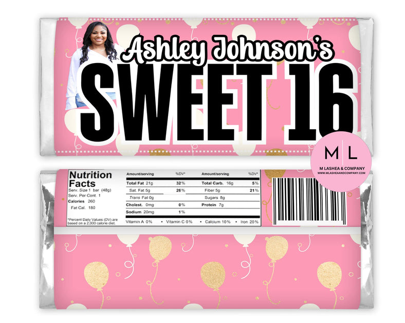 CANVA Sweet 16 Chocolate Bar Templates – M LaShea & Company
