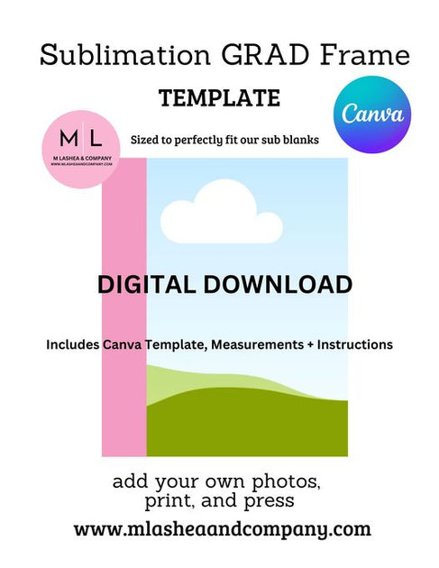 Sublimation GRAD Frame Template (Canva) – M LaShea & Company