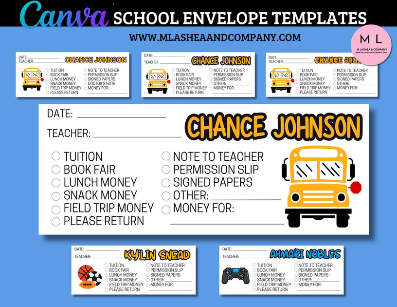 Canva School Envelopes Template Bundle – M LaShea & Company
