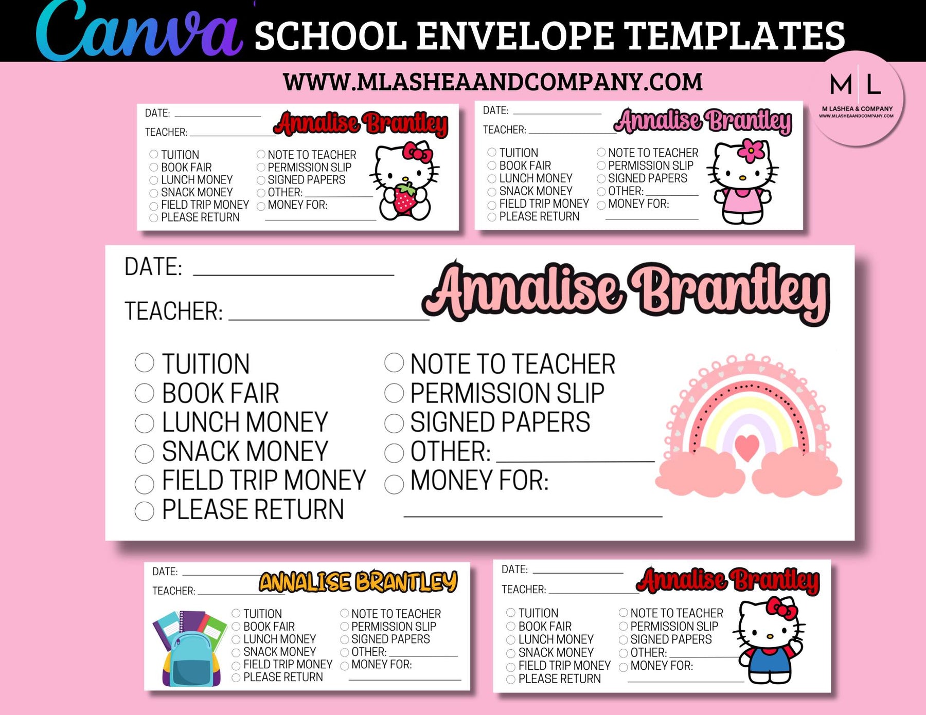 Canva School Envelopes Template Bundle – M LaShea & Company