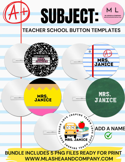 Canva Teacher Button Template Bundle – M LaShea & Company