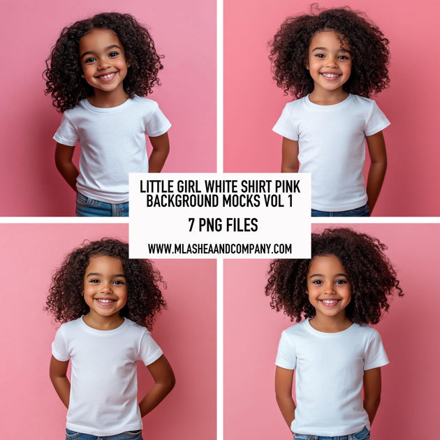 Little Girl White Shirt Pinn Background Mock Models Vol 1 (PNG) – M ...