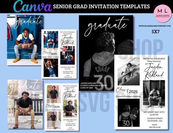 CANVA GRAD INVITE TEMPLATES 5x7 – M LaShea & Company