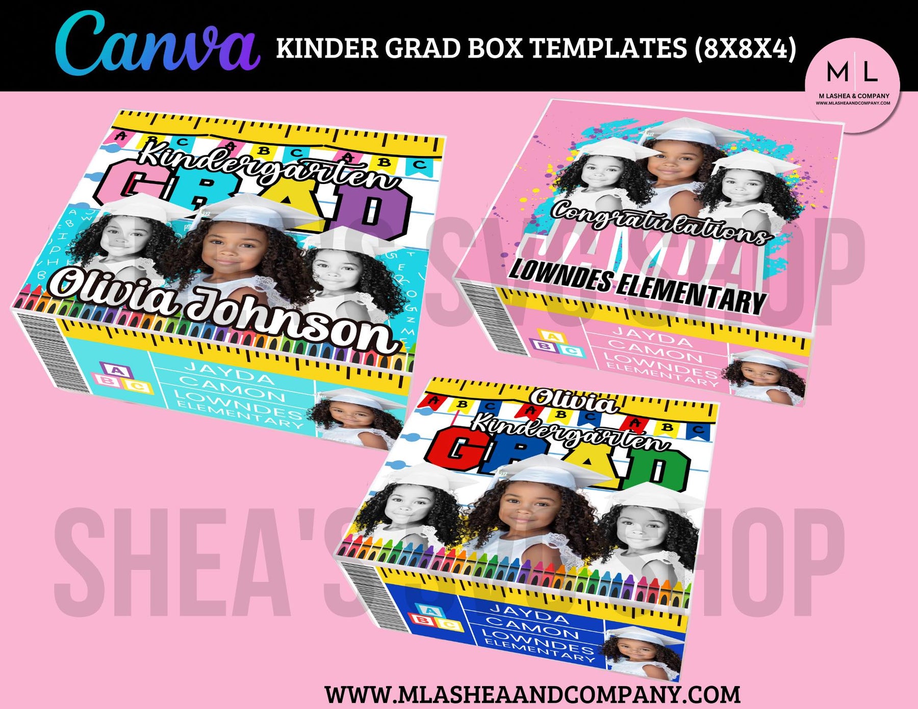 Canva Kinder Grad Box Label Templates – M LaShea & Company