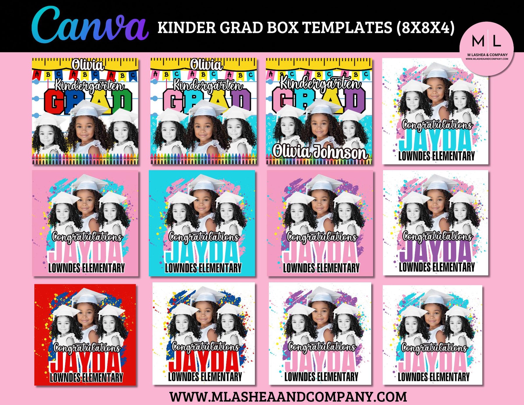 Canva Kinder Grad Box Label Templates – M LaShea & Company