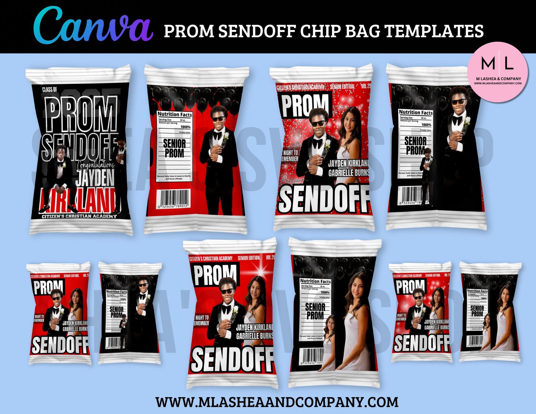 Canva Prom Sendoff Chip Bag Templates – M LaShea & Company
