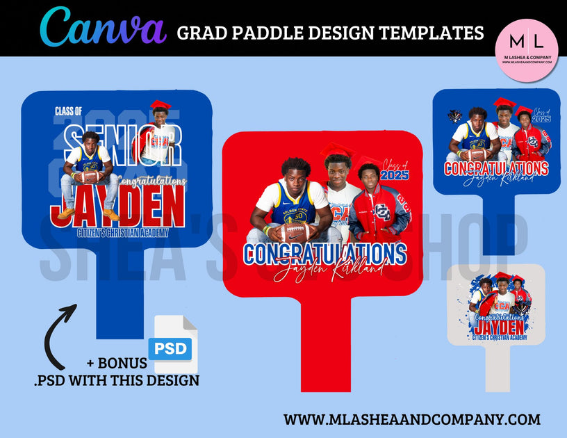 Canva 2025 Grad Paddle Templates + PSD – M LaShea & Company