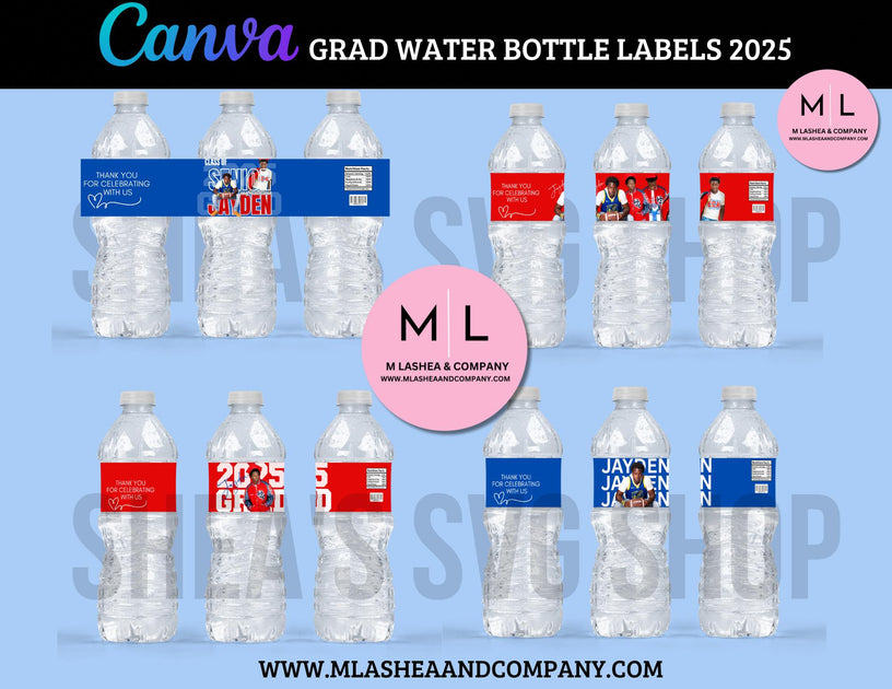 Canva 2025 Grad Water Label Templates – M LaShea & Company