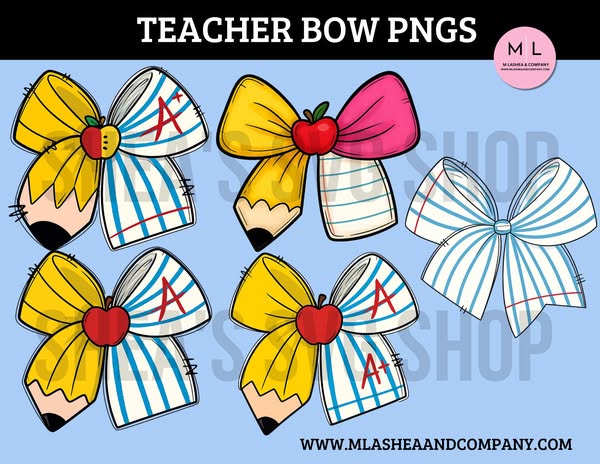 Teacher Bows PNG Bundle – M LaShea & Company