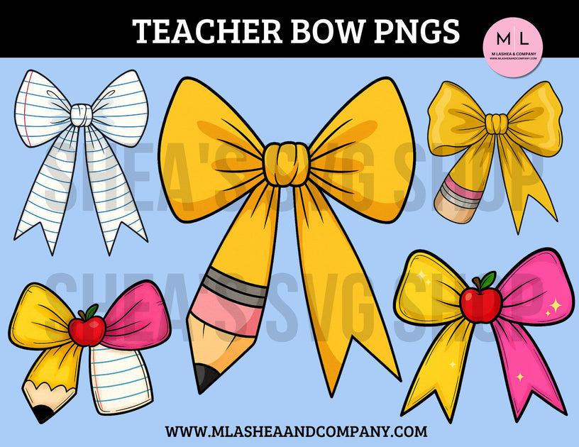 Teacher Bows PNG Bundle – M LaShea & Company