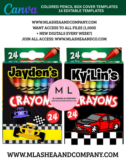 Canva Crayon Box Cover Templates (Canva Template) – M LaShea & Company