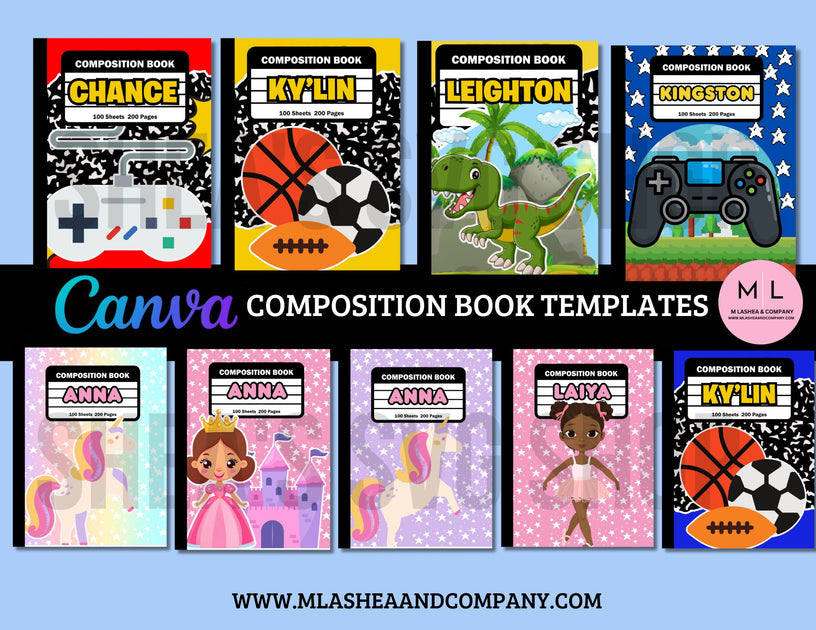 Canva Composition Book Cover Templates – M LaShea & Company