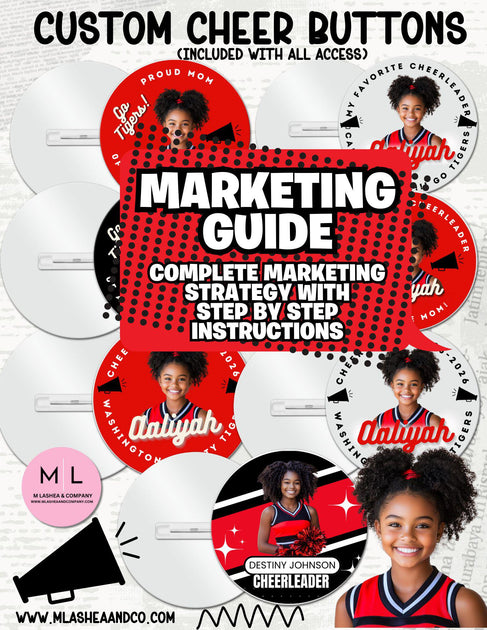 Custom Cheer Buttons Marketing Guide – M LaShea & Company