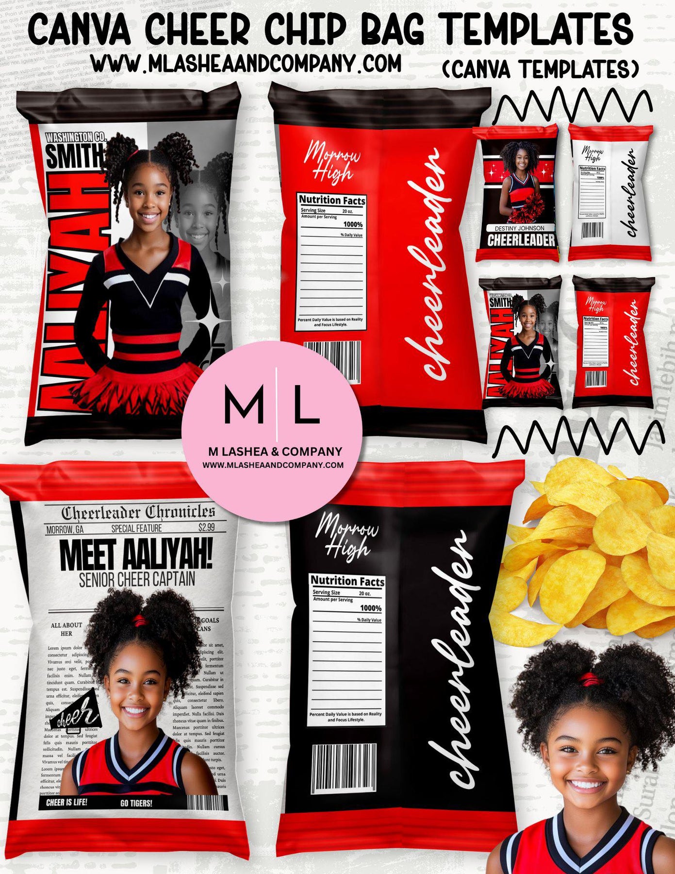 Canva Cheer Chip Bag Templates – M LaShea & Company
