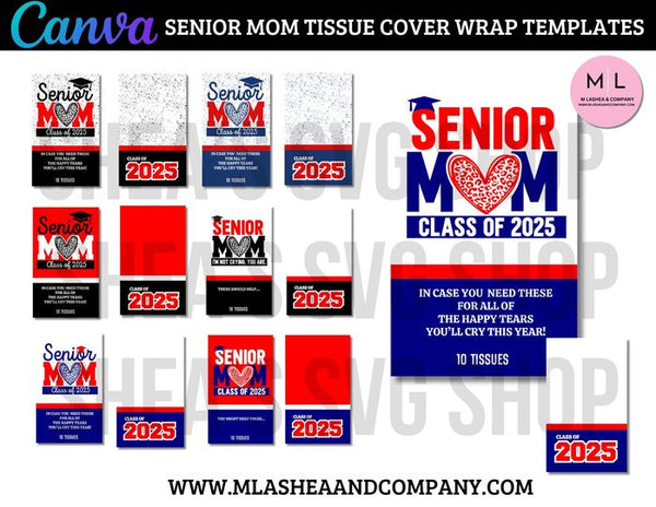 CANVA Senior Mom Tissue Cover Wrap Templates – M LaShea & Company