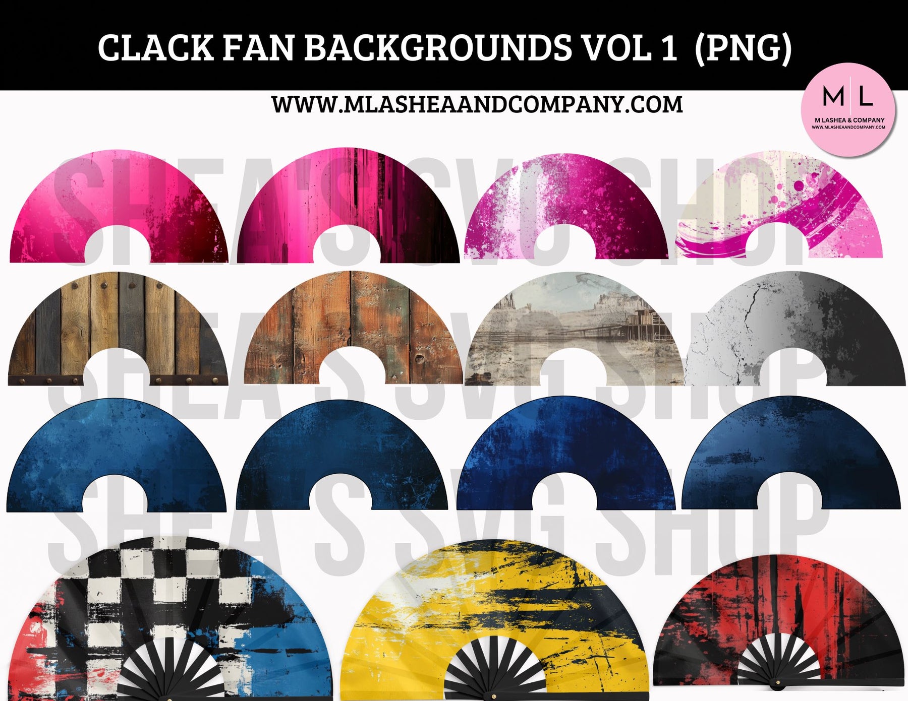 Clack Fan Backgrounds Vol 1- PNG Bundle – M LaShea & Company