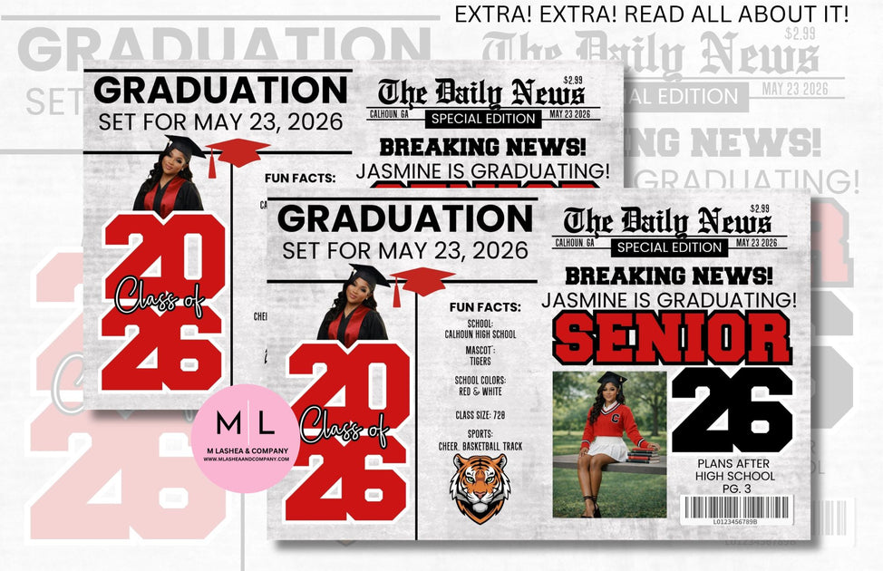 CANVA Full Senior Promotion + Graduation Newspaper Template – M LaShea ...