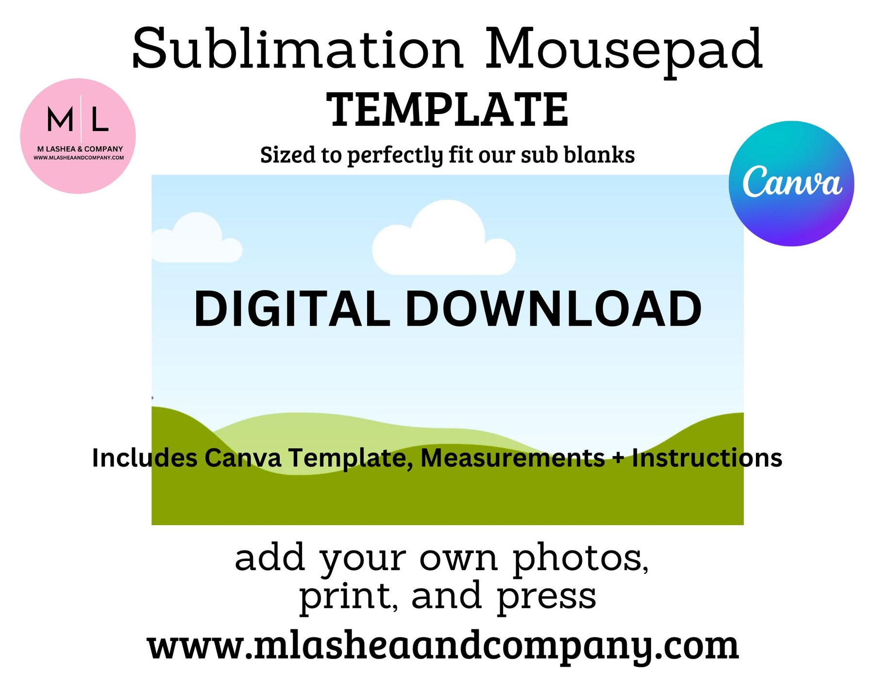 Sublimation Mousepad Canva Template | Digital Download – M LaShea & Company