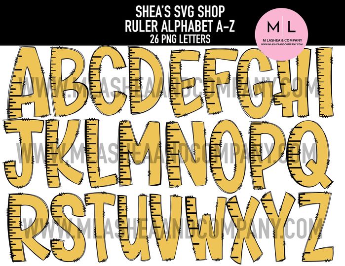 Ruler Doodle Letters – M LaShea & Company