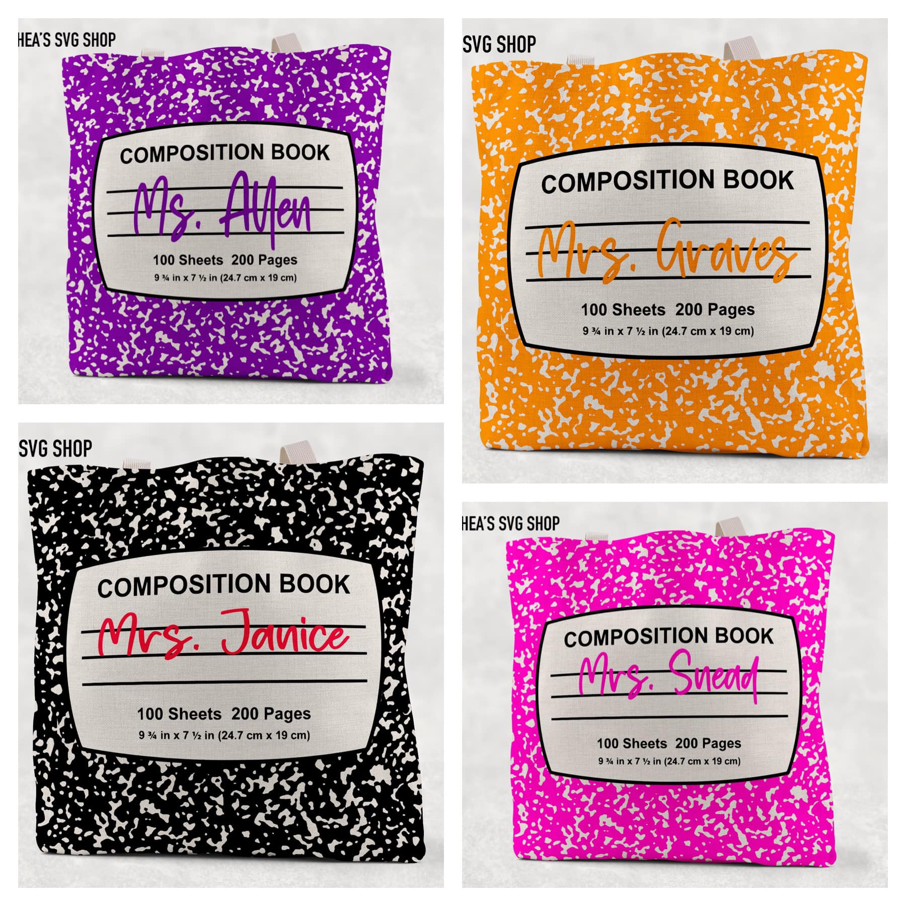 Composition Book PNG Bundle Plus Mocks Shown – M LaShea & Company
