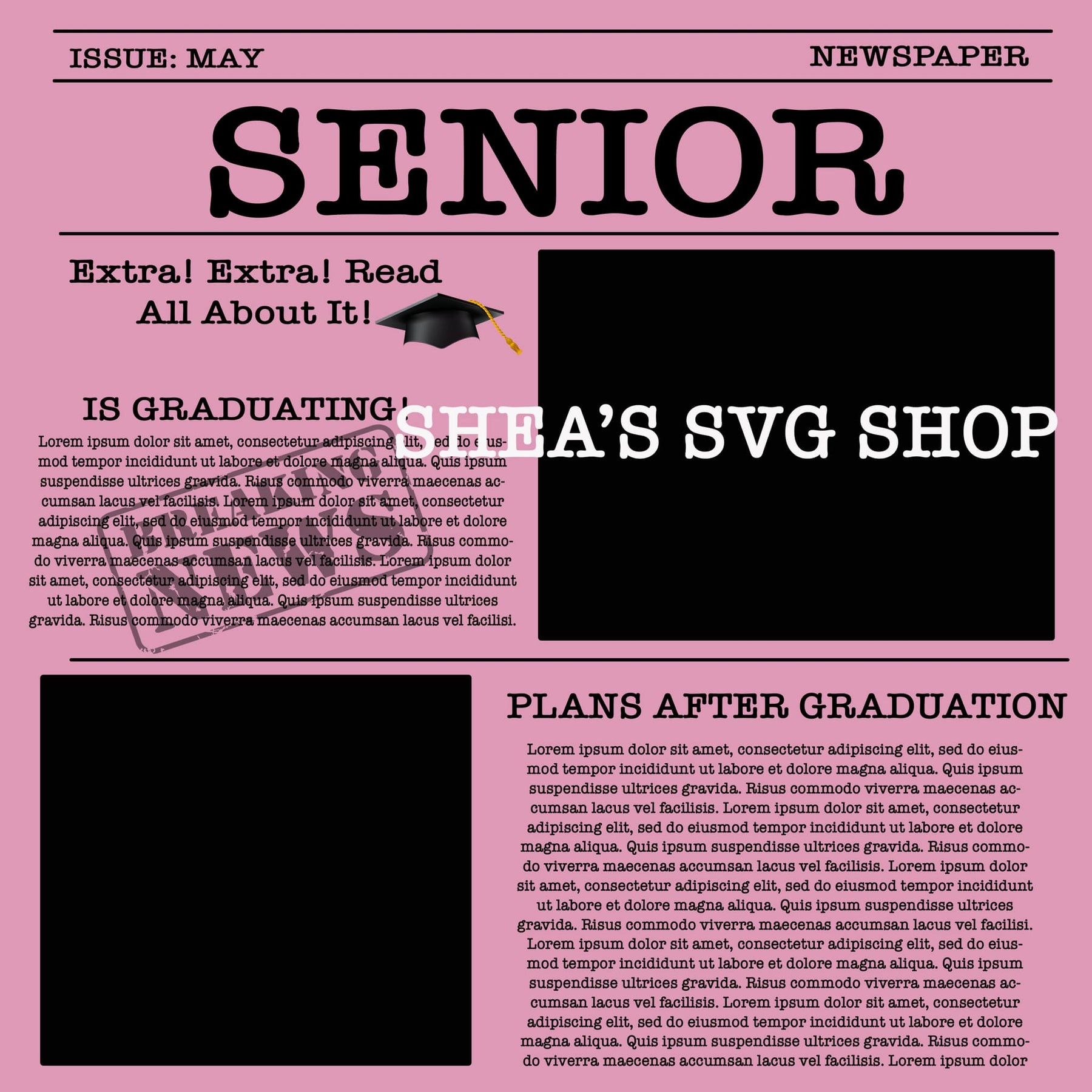 Senior Newspaper Photoshop Template – M LaShea & Company