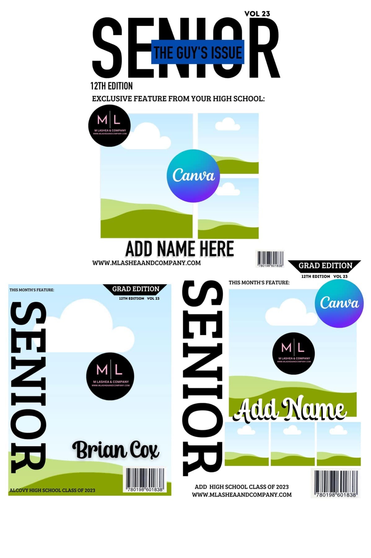 Canva Senior 2023 Magazine Templates – M LaShea & Company