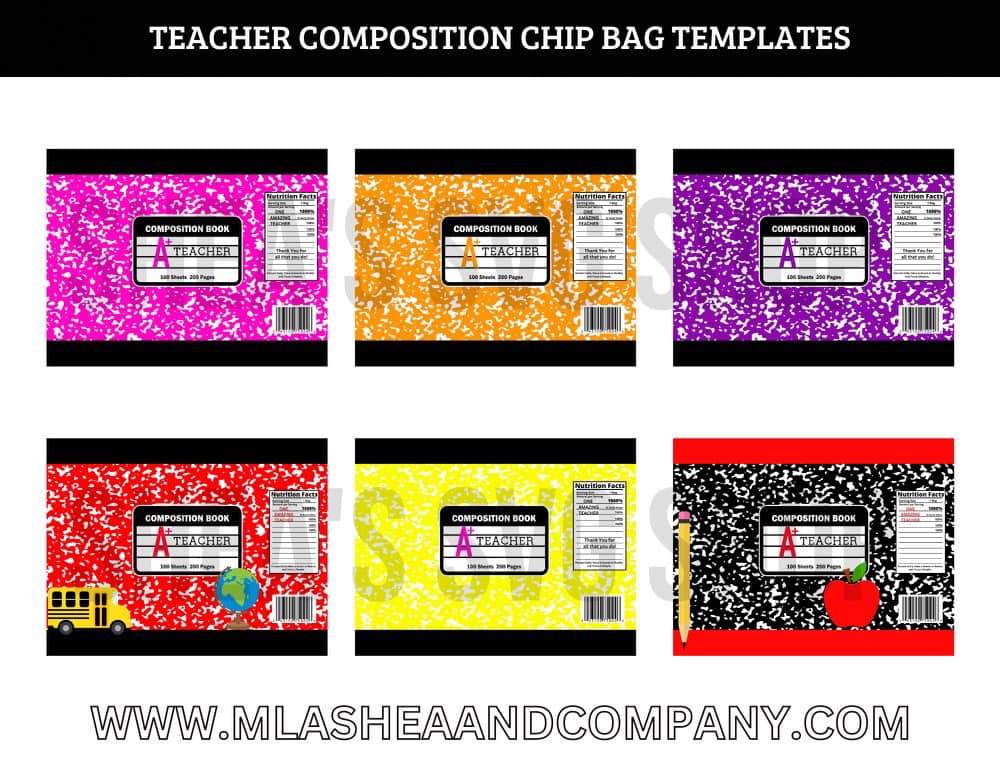 Teacher Composition Chip Bag Templates – M LaShea & Company