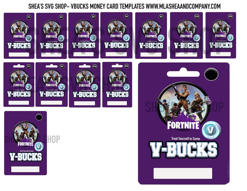 VBUCKS Money Card Templates PNG – M LaShea & Company